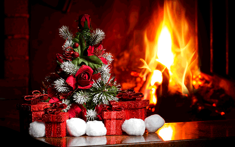 Animated Christmas Fireplace Gif